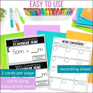 5th Grade Metric Length Measurement Conversions Scavenger Hunt - That ...