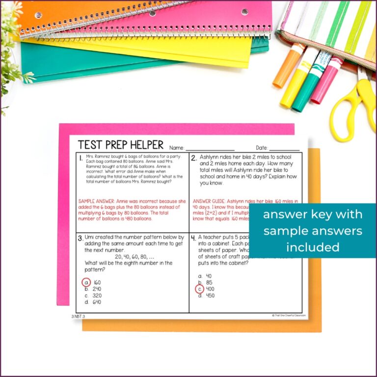 3rd Grade Numbers and Operations in Base Ten for Test Prep Practice ...